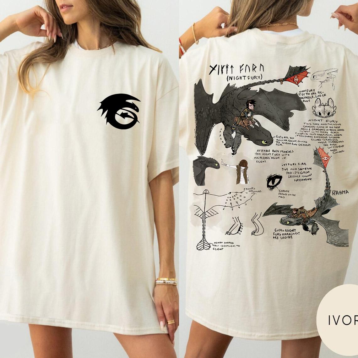 Retro How To Train Your Dragon Night Fury Shirt, Hiccup And Toothless ...