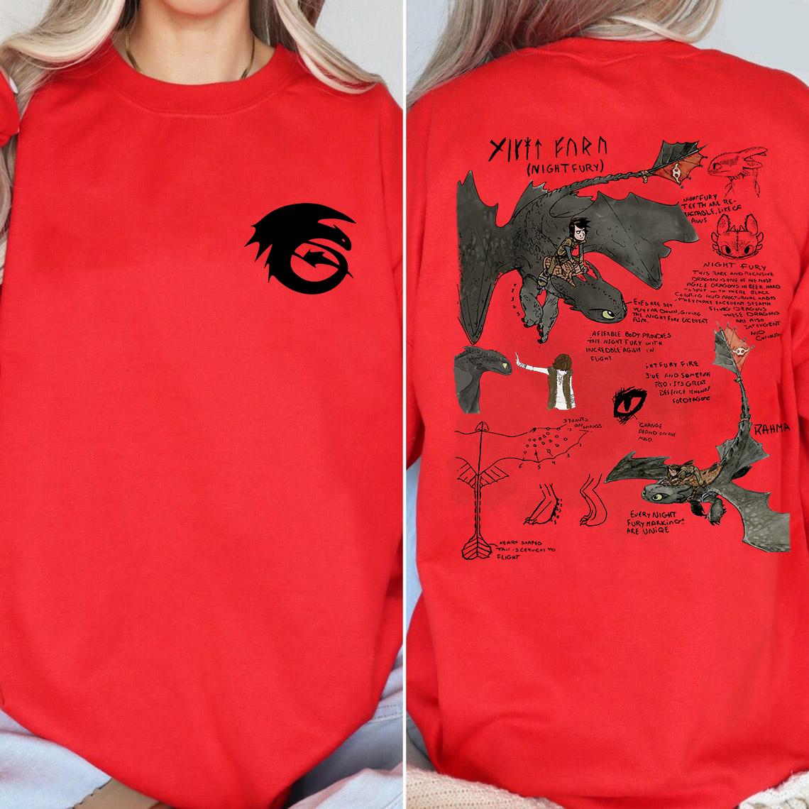 Retro How To Train Your Dragon Night Fury Shirt, Hiccup And Toothless ...