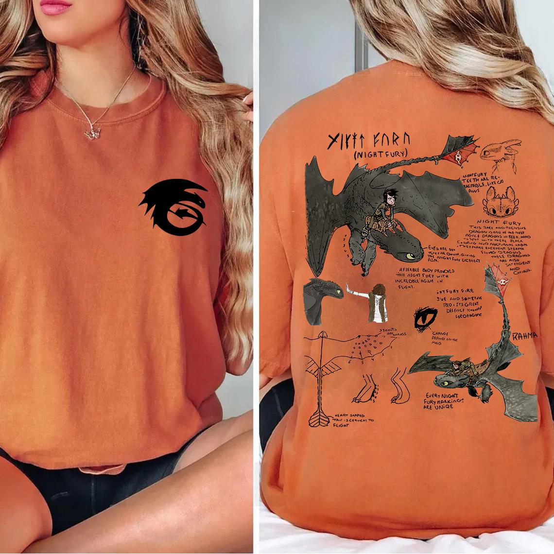 Retro How To Train Your Dragon Night Fury Shirt, Hiccup And Toothless ...